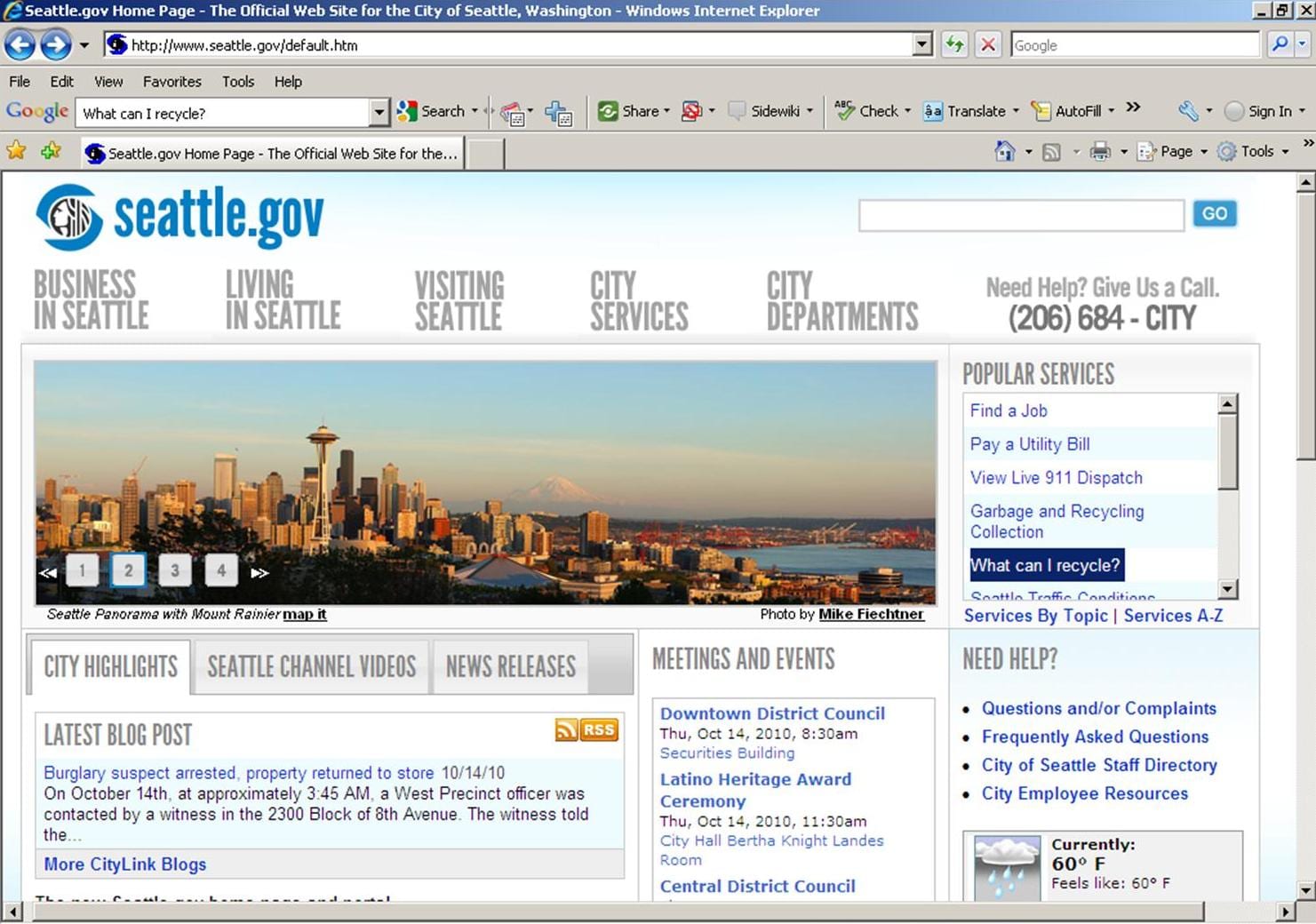 One Stop Shop at New Gov Site - At Your Service
